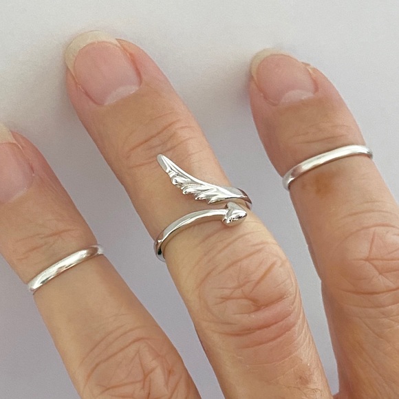 Jewelry | Sterling Silver Wraparound Heart And Wing Ring | Poshmark